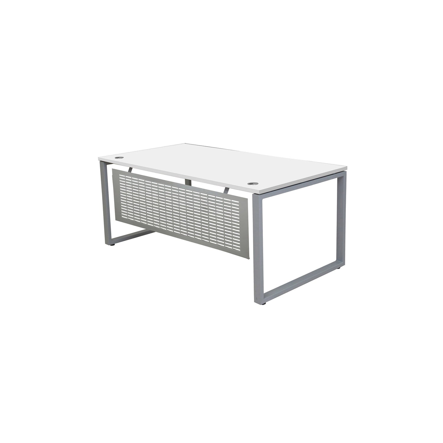 Matrix office U-shape desk workstation in white lamite. - OFX Office