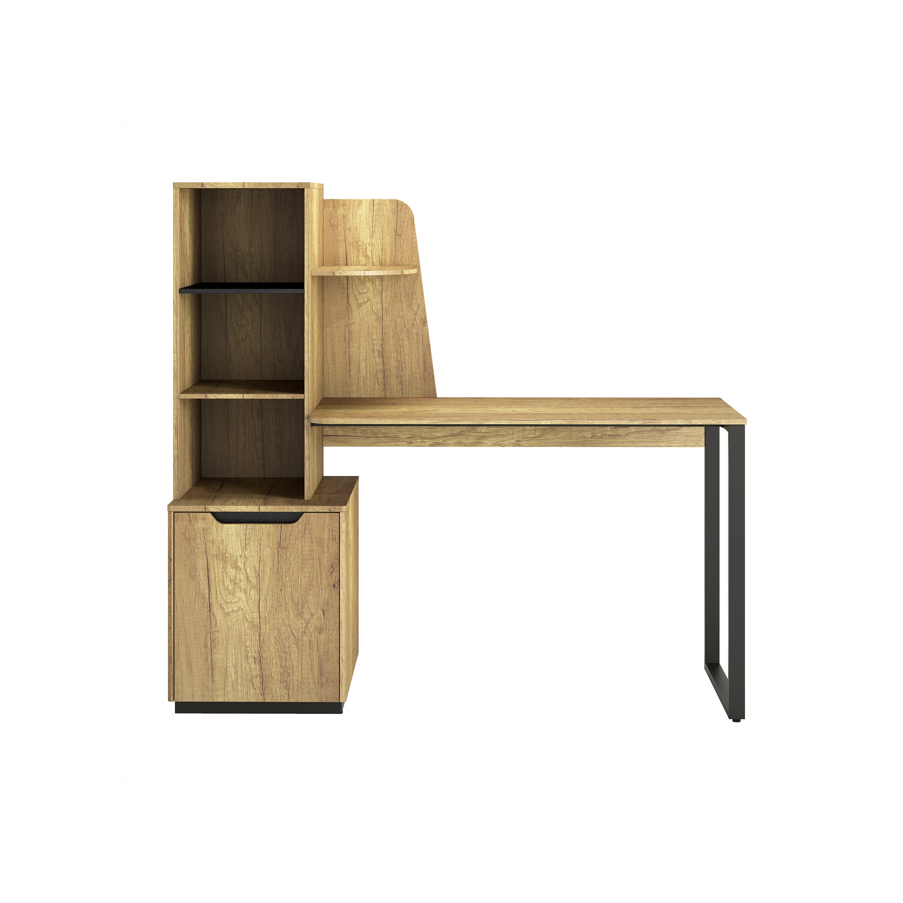 HOME OFFICE WORKSTATION W/ STORAGE TOWER AND CABINET - OFX Office