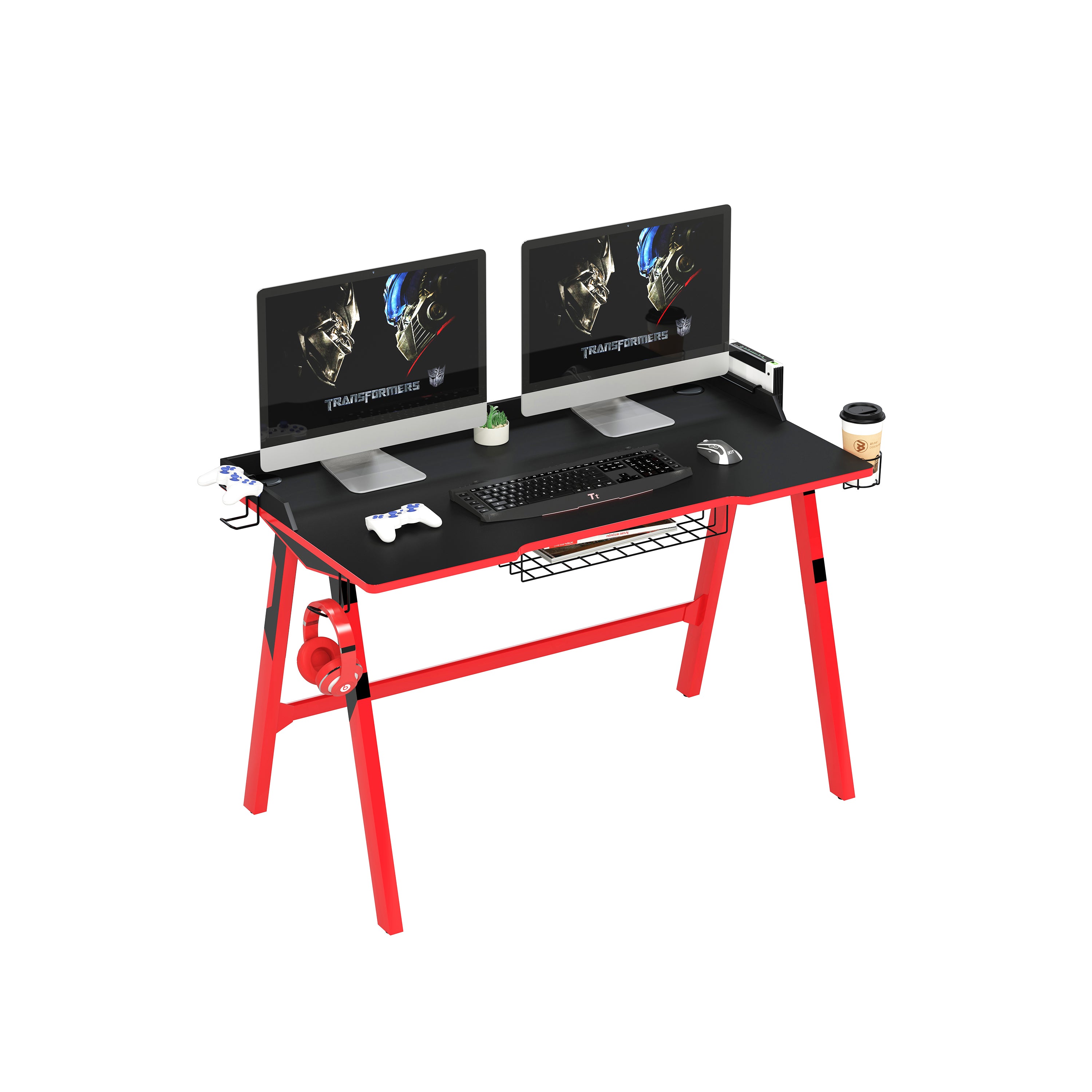 Buy Deluxe Gaming Desk with Dual Monitor Stand - OFX Office