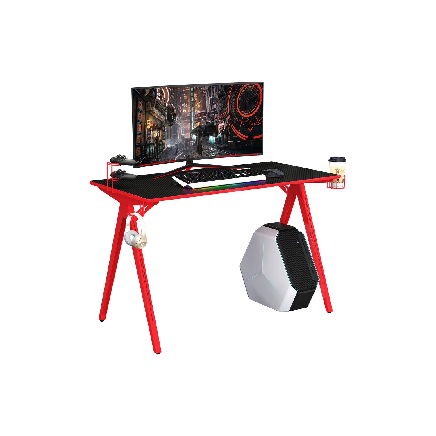 BLACK & RED GAMING DESK - OFX Office