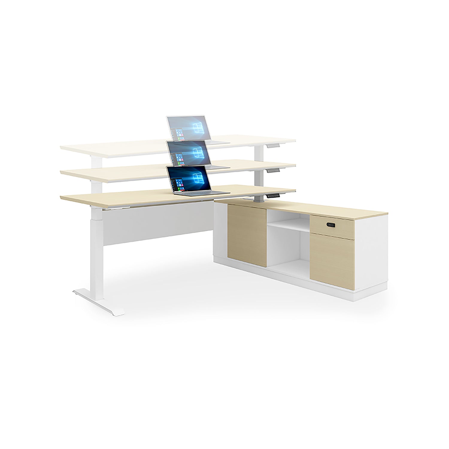 ADJUSTABLE HEIGHT L SHAPE DESK - OFX Office