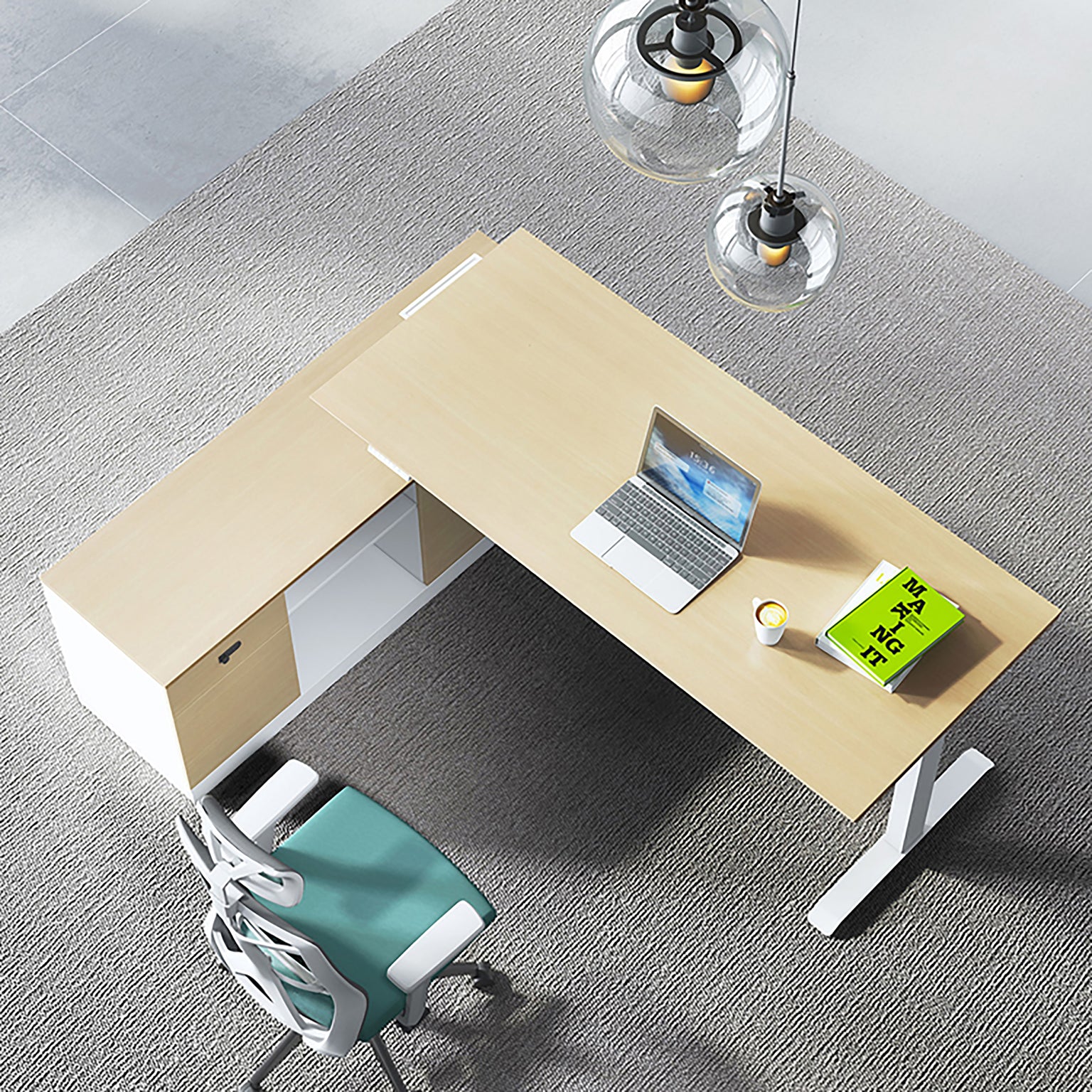 ADJUSTABLE HEIGHT L SHAPE DESK - OFX Office