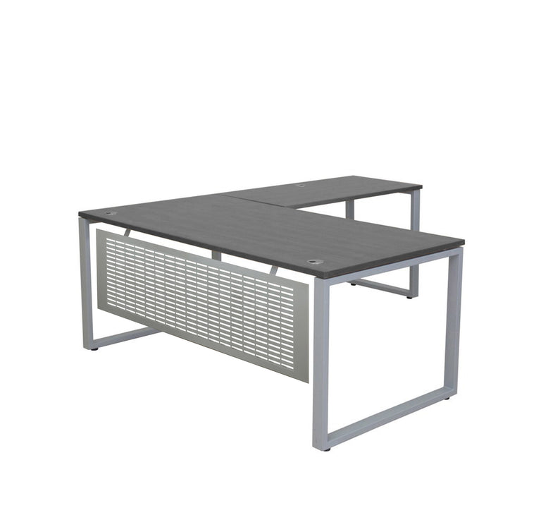 Matrix office U-shape desk workstation in white lamite. - OFX Office