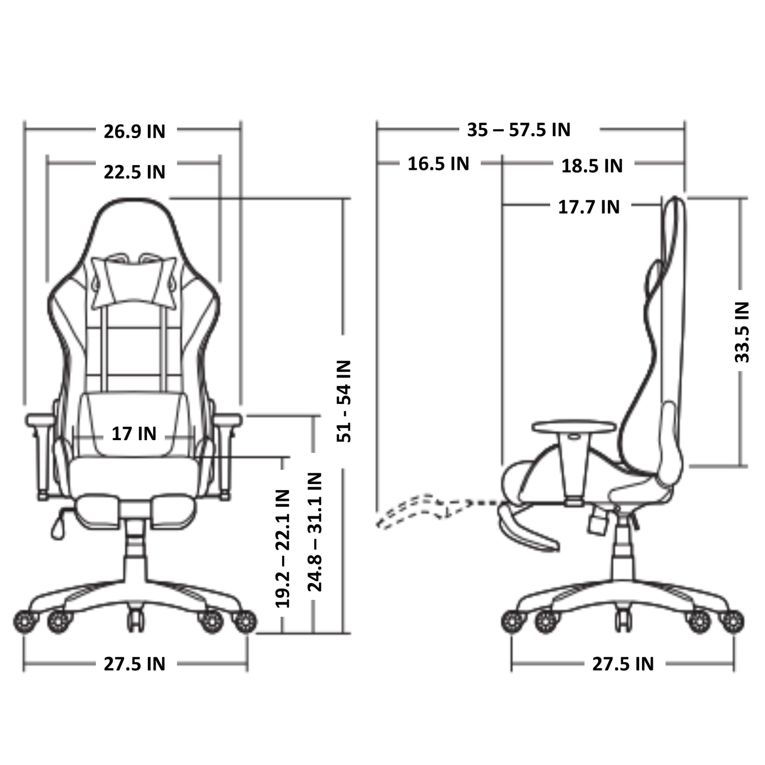 Bigfoot Racing Gaming Chair w/ Ergonomic Lumbar - OFX Office