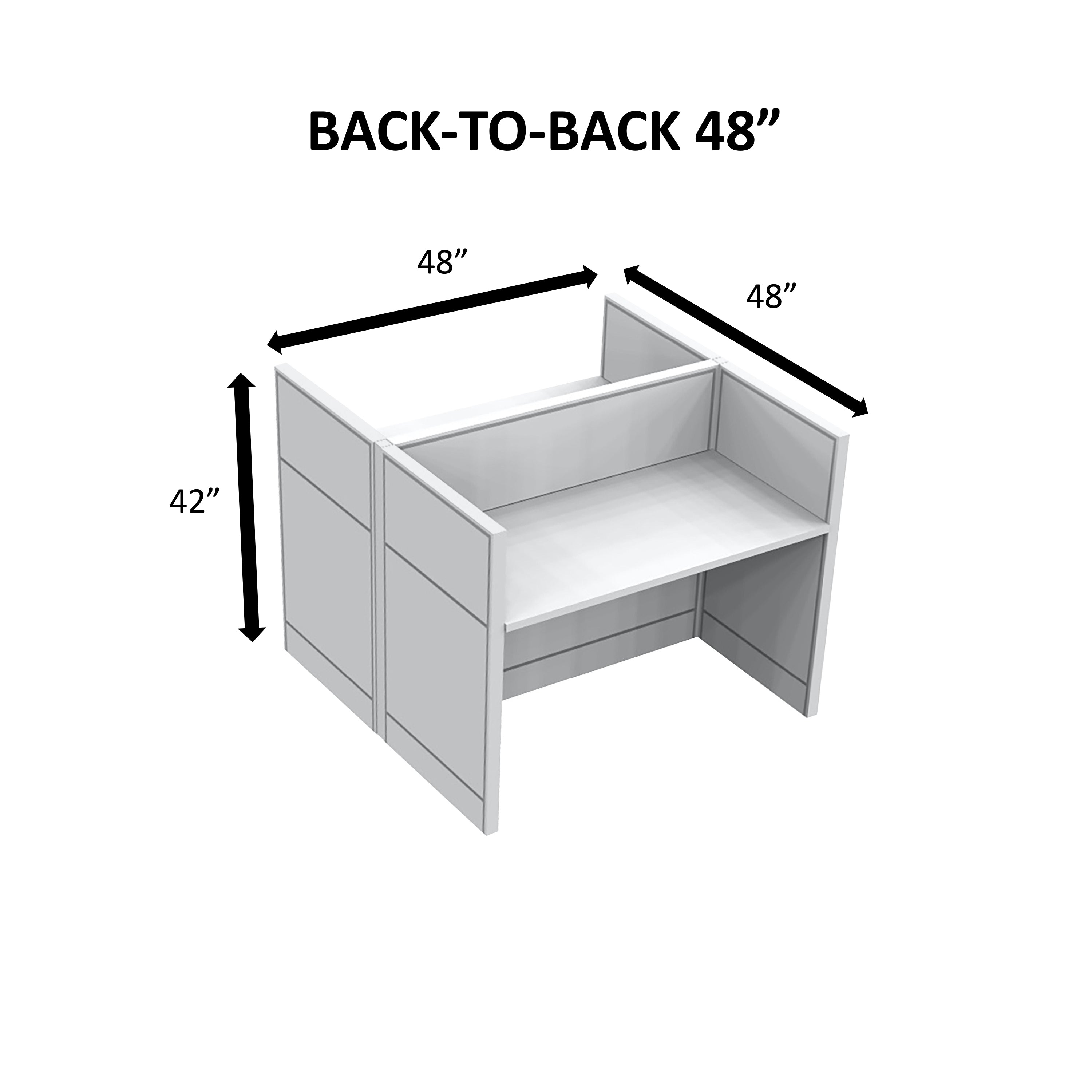 SURFACE MODULAR OFFICE BACK-TO-BACK DESK - WHITE - OFX Office