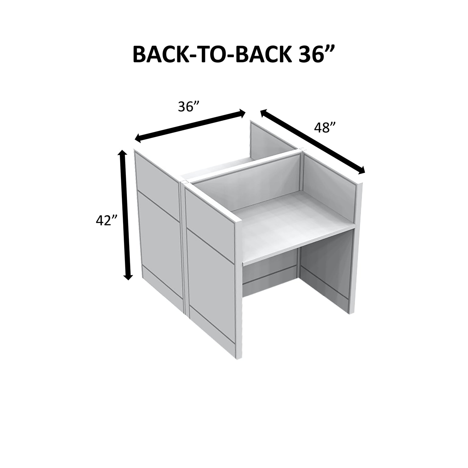 SURFACE MODULAR OFFICE BACK-TO-BACK DESK - WHITE - OFX Office