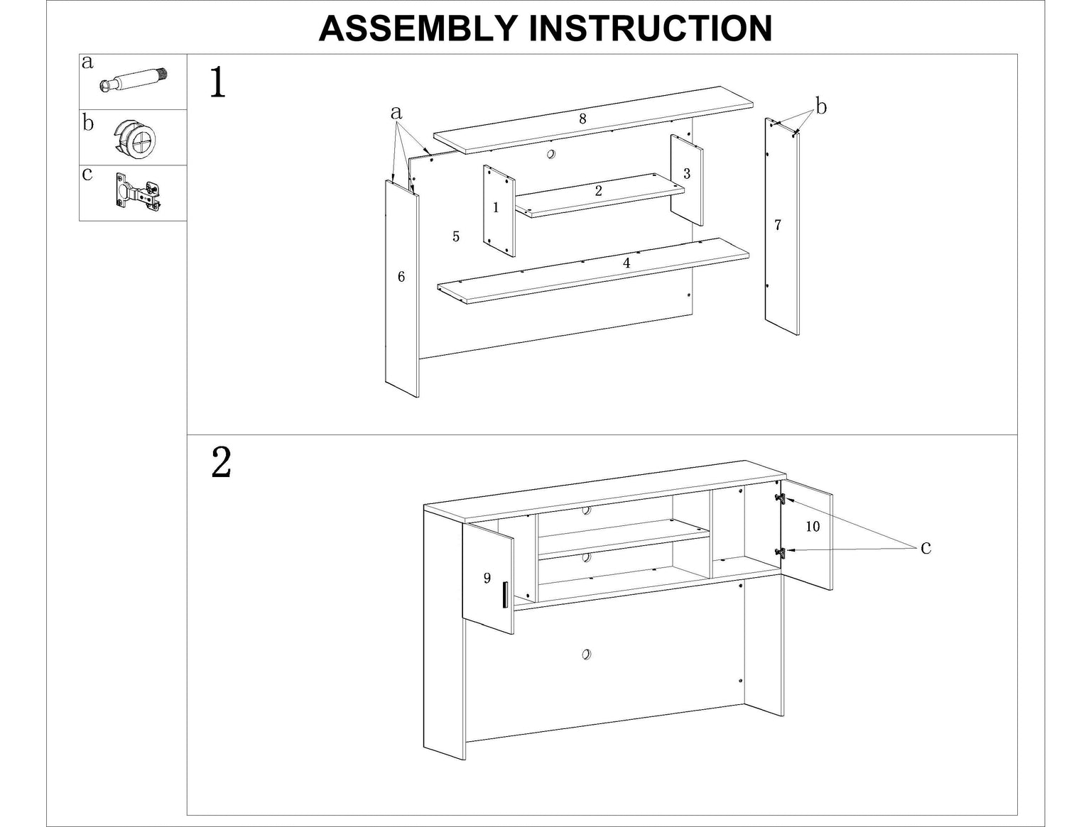 VERSA LAMINATE MODERN 60" TWO-DOOR TWO-SHELF GAMING HUTCH - OFX Office