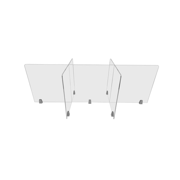 FRONTLINE SERIES 72" X 30" ACRYLIC DESK TOP BARRIER FOR SIX USERS - OFX ...