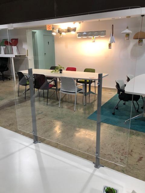 ACRYLIC SHIELD PANEL SCREEN METAL SUPPORT BARS FOR TOPS - OFX Office