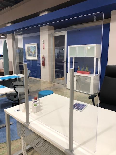 ACRYLIC SHIELD PANEL SCREEN METAL SUPPORT BARS FOR TOPS - OFX Office