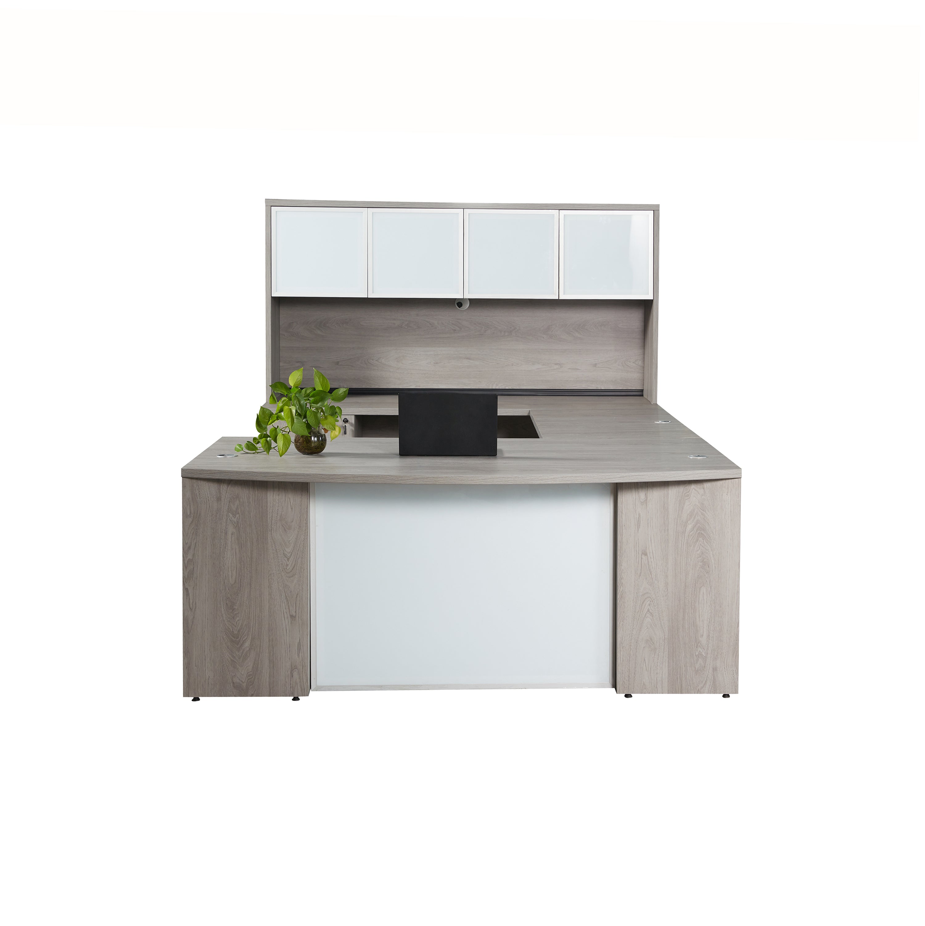 KONA EXECUTIVE BOW SHAPE DESK WITH HUTCH COMBO - OFX Office