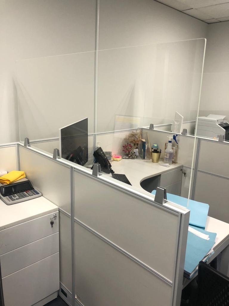 ACRYLIC SCREEN PANEL CLIP CLAMP SUPPORT BRACKET FOR PROTECTIVE BARRIER ...