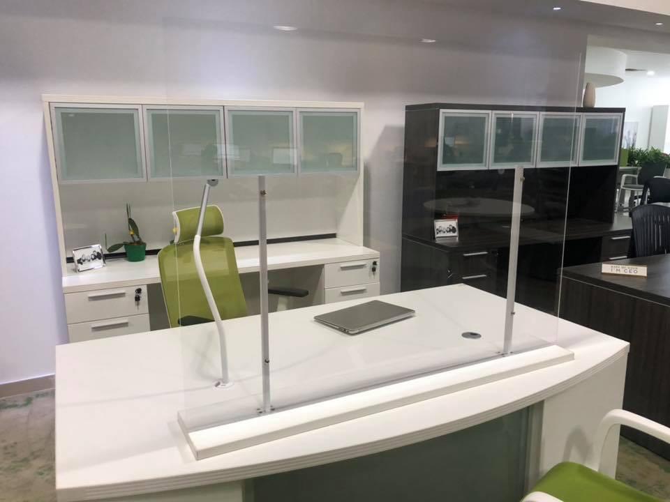 ACRYLIC SHIELD PANEL SCREEN METAL SUPPORT BARS FOR TOPS - OFX Office