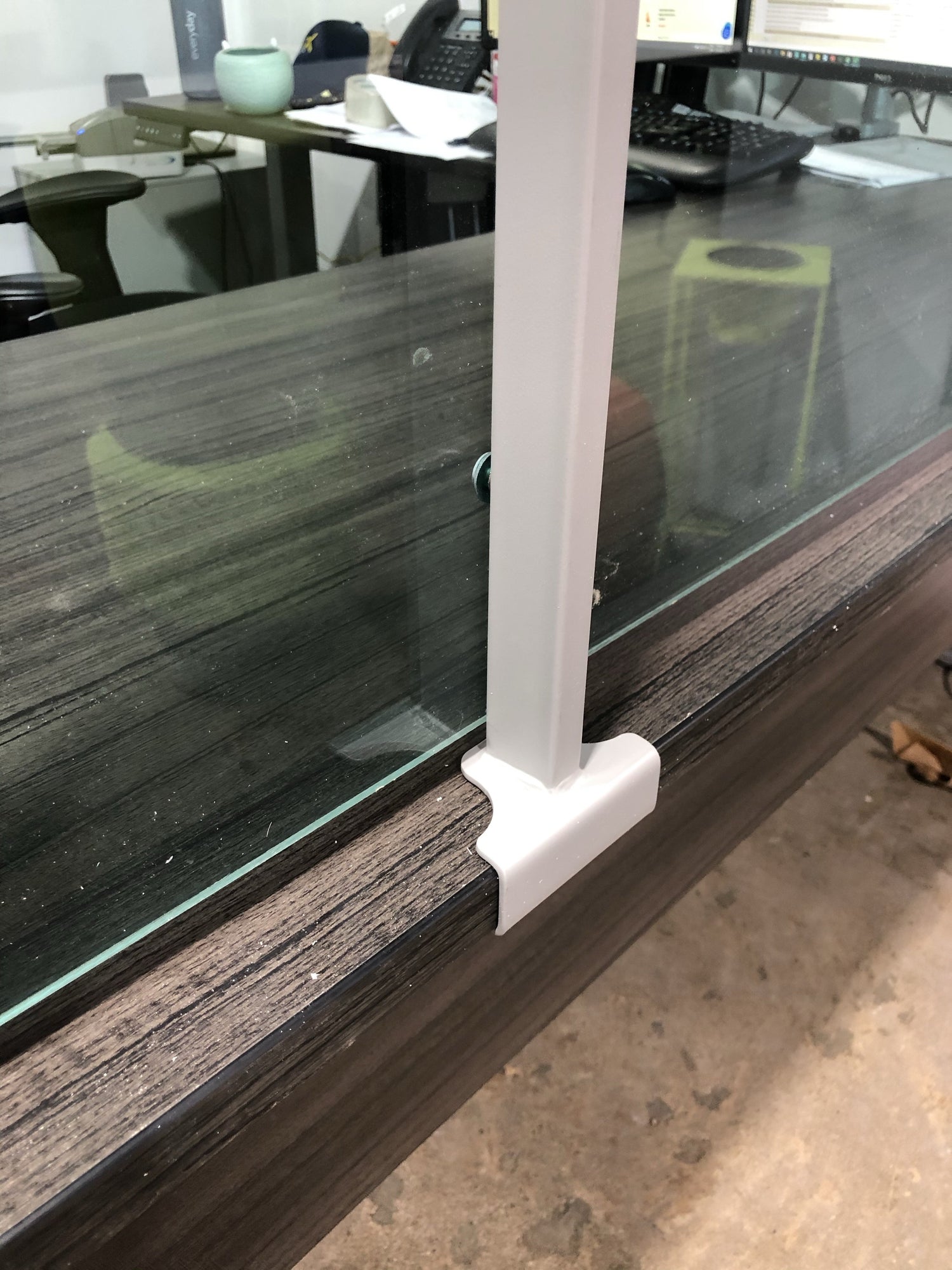 ACRYLIC SHIELD PANEL SCREEN METAL SUPPORT BARS FOR TOPS - OFX Office