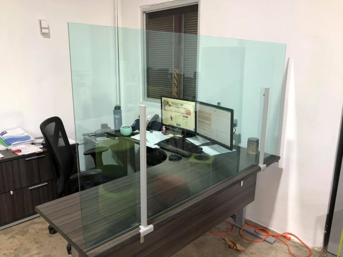 ACRYLIC SHIELD PANEL SCREEN METAL SUPPORT BARS FOR TOPS - OFX Office