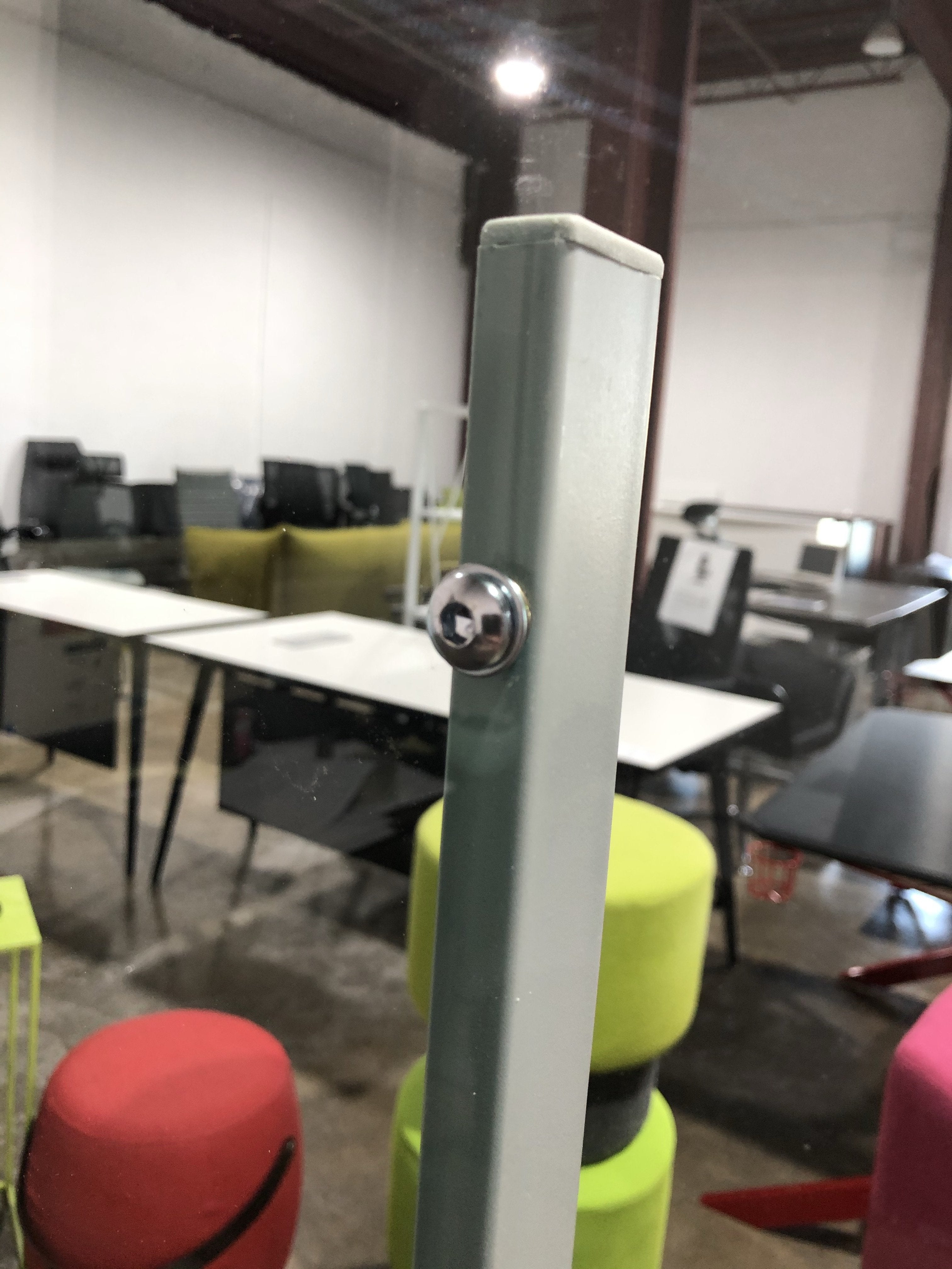 ACRYLIC SHIELD PANEL SCREEN METAL SUPPORT BARS FOR TOPS - OFX Office