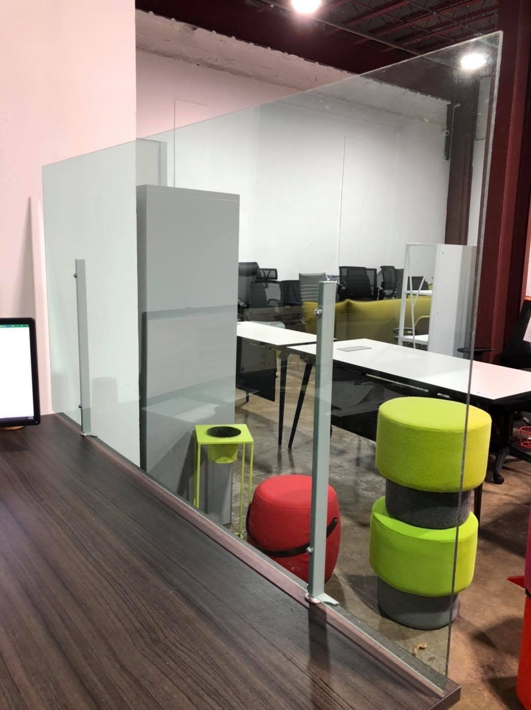 ACRYLIC SHIELD PANEL SCREEN METAL SUPPORT BARS FOR TOPS - OFX Office